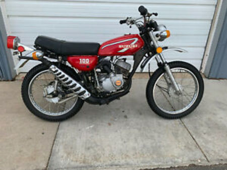 SUZUKI 1975-suzuki-ts100-motorcycle-red-only-623-miles-just-out-of-a ...