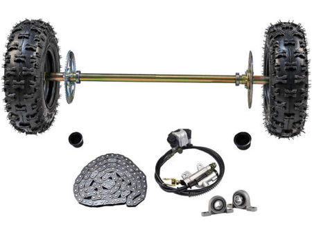 JINLING 740MM GO KART REAR AXLE KIT + 6 WHEELS+ BRAKE ASSEMBLY FOR QUAD ...