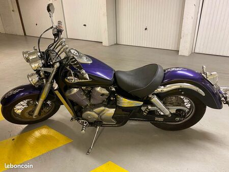 Purple Honda Shadow Motorcycle